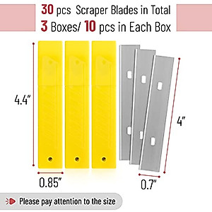 Bates- Replacement Scraper Blades, 4 Inch, 30 Pcs, Scraper Blades, Floor Scrapper Blade, Replacement Razor Blades, Carbon Steel Razor Blades, Paint Scraper Blades, 4 Inch Scraper Blades