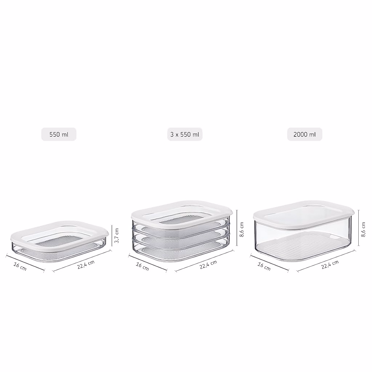 MEPAL, MODULA Food Storage Cheese Box with Lid for Parmesan, Cheddar, Feta, Mozzarella, All Cheese Types, BPA Free, 2000ml | 68oz, 1 Count