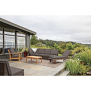 Classic Accessories Ravenna Water-Resistant 21 x 20 x 4 Inch Outdoor Back Cushion Slip Cover, Patio Furniture Cushion Cover, Dark Taupe, Patio Furniture Cushion Covers