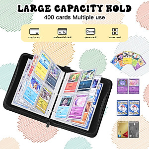 Trading Card Binder, Fits 400 Cards with 50 Removable Sleeves, Card Collector Album Holder (Classic for 400 Cards)