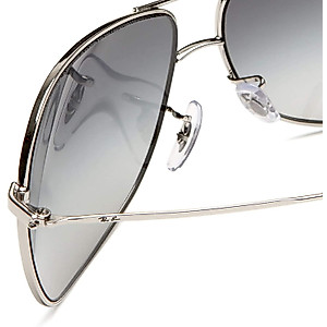 Ray-Ban RB3267 Metal Aviator Sunglasses, Silver/Gray Gradient, 64 mm