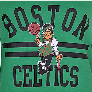 Ultra Game NBA Boston Celtics Womens Box Out Varsity Stripe Tee Shirt, Team Color, Medium