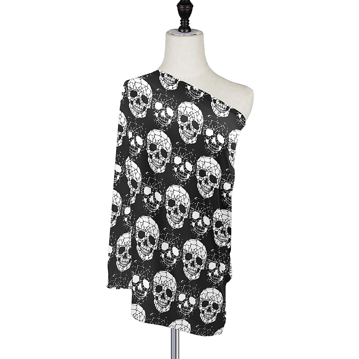 Nursing Cover Breastfeeding Scarf Gothic Skull- Baby Car Seat Covers, Stroller Cover, Carseat Canopy (n)