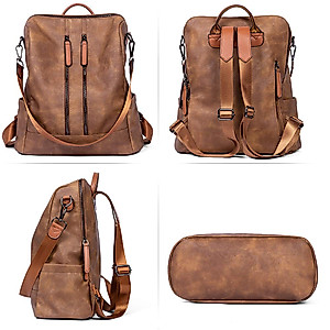 CLUCI Leather Backpack Purse for Women Crossbody Bags Purses for Women, Leather Messenger Tassel Bag