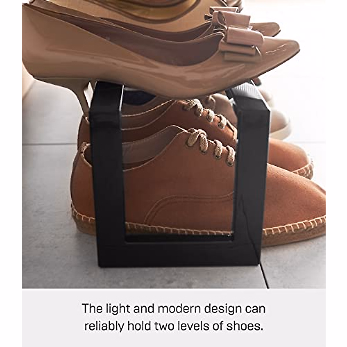 Yamazaki Expandable Home Adjustable, Small | Steel | Shoe Rack, Single, Black