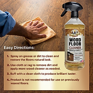 Parker & Bailey WOOD FLOOR CLEANER – Use on Hardwood, Laminated or Faux Finshed Floors. Shine Restorer Protector, Surface Cleaner House Cleaning Supplies Home Improvement, Natural Look, Cuts Grease
