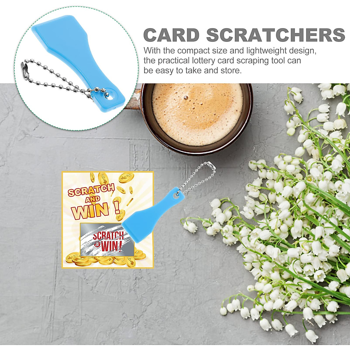 Ciieeo 10pcs Scratch tool lottery ticket scratcher tool scraper tool kitchen lottery scratcher keychain lottery scraper keyring vintage stickers portable scraper Label plastic
