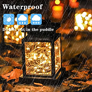 Solar Lanterns Outdoor Hanging Solar Star Lantern 4PCS LED Warm Light for Halloween & Christmas, Solar Powered Led Lantern Decorative for Patio Yard Garden.