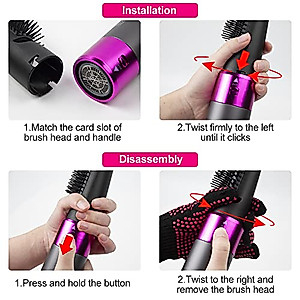 5 in 1 Hair Dryer Brush, Blow Dryer Brush Styler,Salon Negative Ionic Electric Hot Air Brush, Hair Straightener&Curly Hair Comb, Detachable Brush Hair Dryers for Women,Make Hair Smooth
