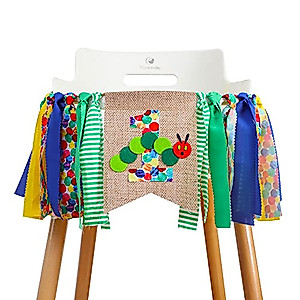 Hungry Caterpillar 1st Birthday High Chair Banner - Fruit theme decorations, fruit banners, kindergarten decorations, one year old party background, photo props