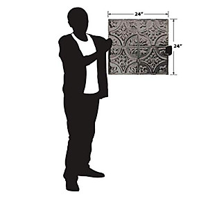 American Tin Ceilings [5-Pack Kit] Nail-Up Metal Tiles Pattern #36 Americana Star Nail-Up Unfinished: 24" x 24" | Genuine Tin | Made in The USA | Model: kit-n-p36-raw