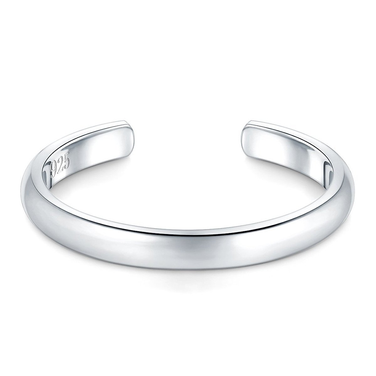 BORUO 925 Sterling Silver Toe Ring, Hypoallergenic Adjustable Band Ring 2mm