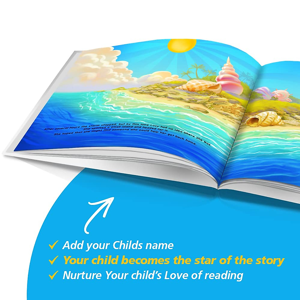 Personalized Story Book by Dinkleboo - "The Mermaids" - For Kids Ages 0-8 Years Old - A Story About Your Daughter or Son Meeting New Magical Friends - Smooth Satin Paper - In Soft Cover (8"x 8")