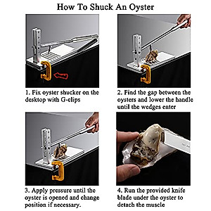 Hoomuda Upgrade Oyster Shucker - Premium Oyster Opener Tool Make Shucking Oysters a Breeze
