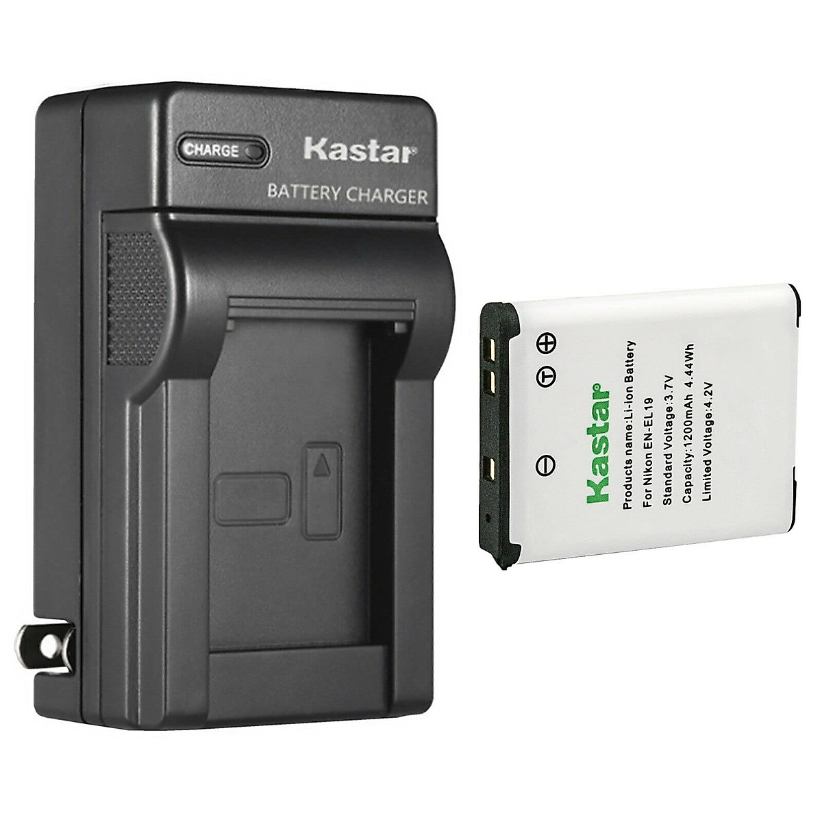 Kastar 1-Pack EN-EL19 Battery and AC Wall Charger Replacement for Nikon Coolpix S6700, S6800, S6900, S7000, A100, A300 Camera