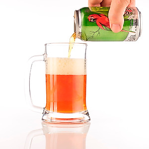 Burns Glass Beer Pint Glasses, Classic German Stein Beer Mug, 22 Oz.