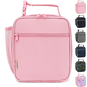 GYEUKHAM Lunch Box for Kids Boys Girls Men Women, Insulated Small Soft Cooler Lunch Bag Kit for School Work Picnic Travel - Reusable Portable lunchbox, Pink
