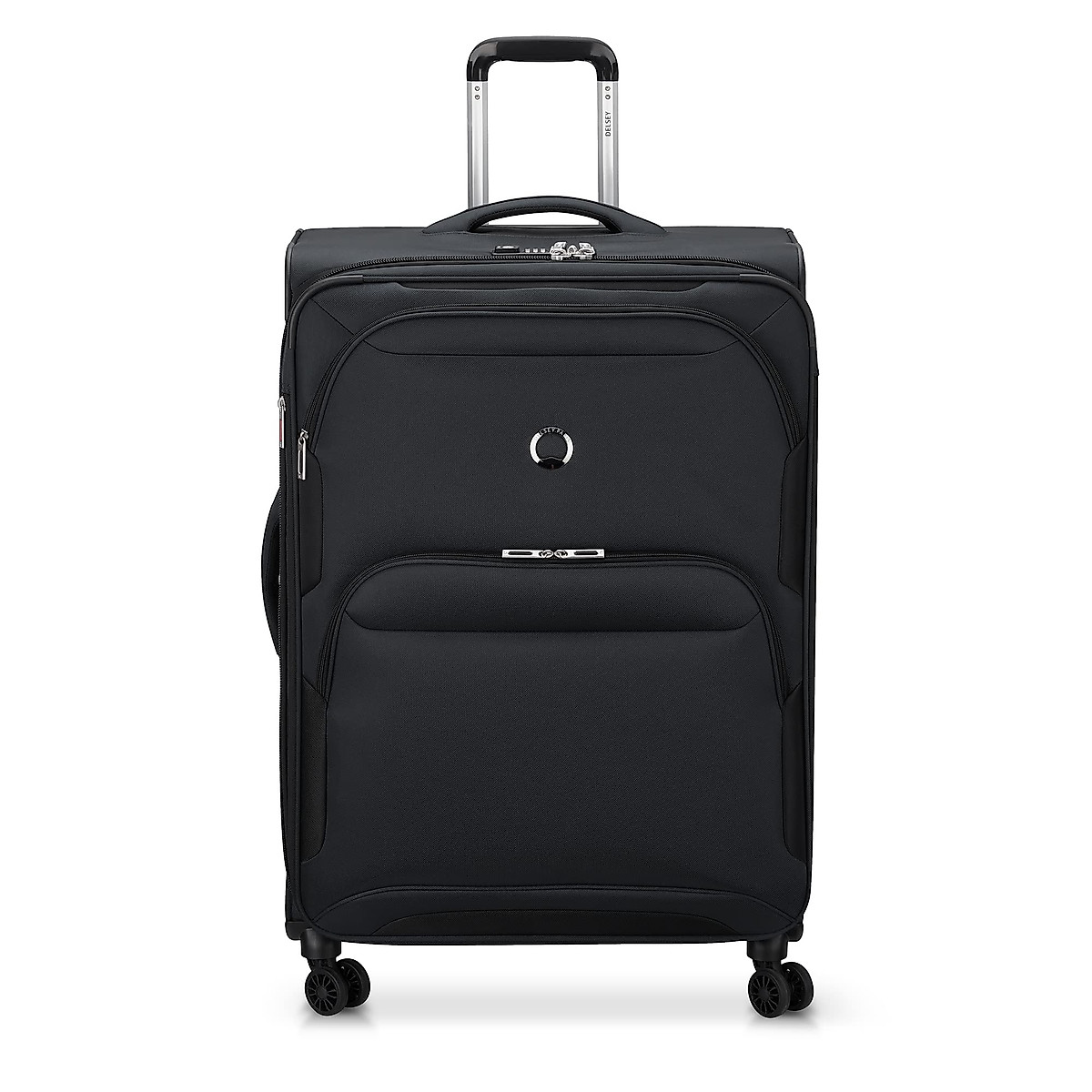 DELSEY PARIS Sky Max 2.0 Softside Expandable Luggage with Spinner Wheels, Black, Checked-Large, 28 Inch