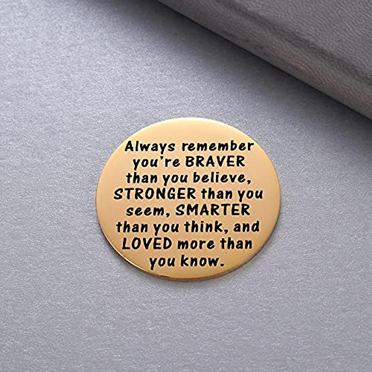 MIXJOY Pocket Hug with Message Hug Token, Isolation Gift for Someone You Love, Miss You, Thinking of You, Long Distance Relationship, 1.5", Gold