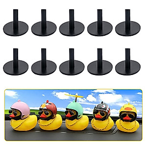 vsshe Duck Plug,10 Pack Jeep Duck Holder Dashboard Duck Jeep Lover Gift Sturdy Rubber Duck Mount with Double Sided Sticker for Jeep Dashboard and Mount Display(Excluding Rubber Duck) Black