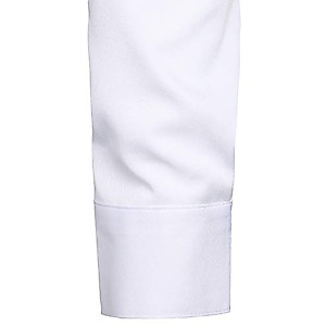 ZEROYAA Mens Hipster Solid Slim Fit Long Sleeve Mandarin Collar Dress Shirts ZLCL08 White Black Medium