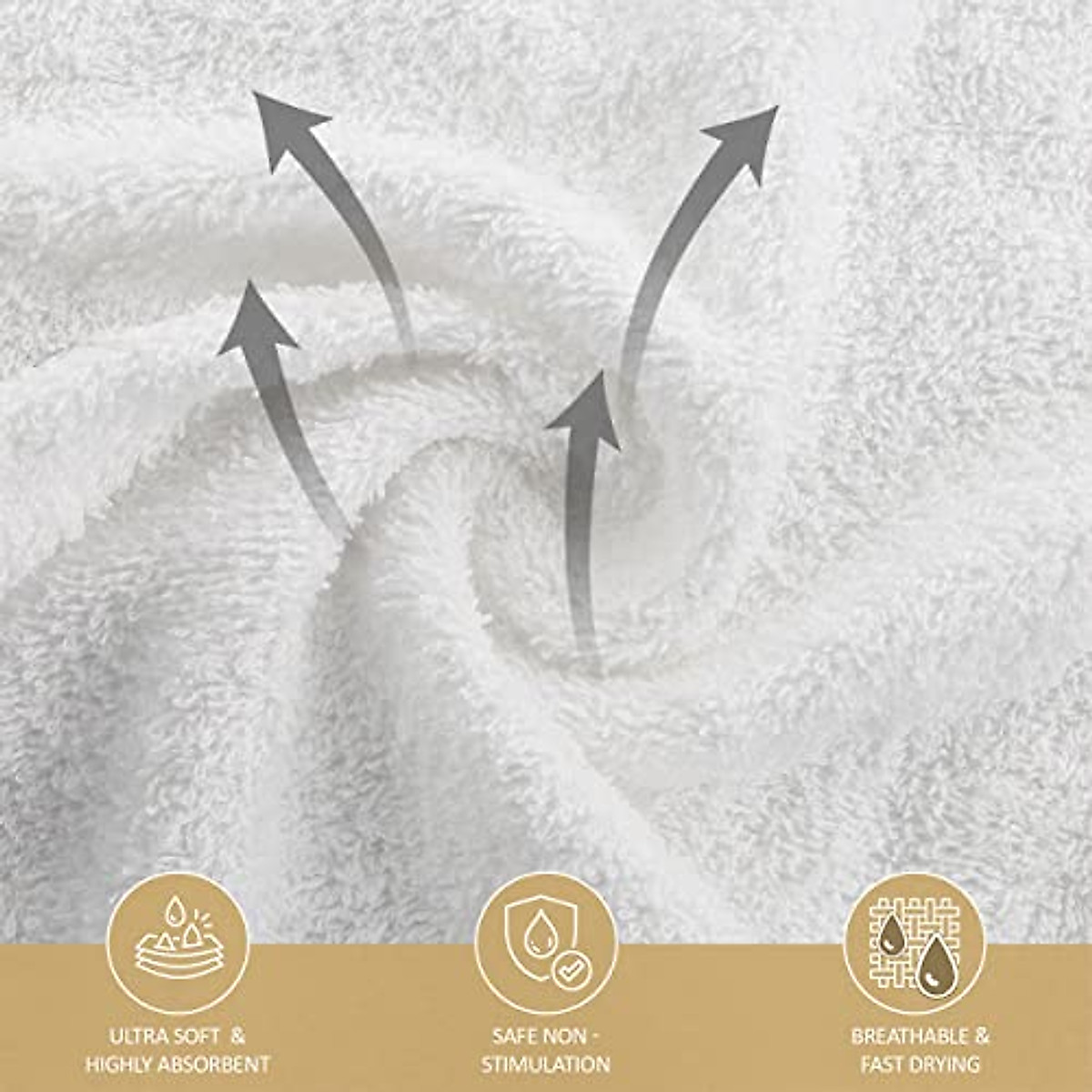 Utopia Towels - 12 Pack Viscose Luxury Wash Cloths Set (12 x 12 Inches) 100% Cotton Ring Spun, Highly Absorbent and Soft Feel Essential Washcloths for Bathroom, Face Towel, Gym and Spa (White)