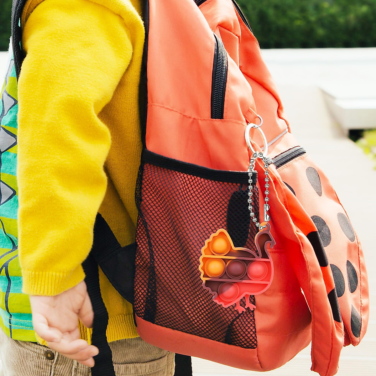 Fall Party Favors Thanksgiving Toys, 24 Pcs Mini Pop Fidget Keychain for Kids Pumpkin Turkey Sensory Toys Fall Festival Pinata Goodie Bag Stuffers Treats Classroom Prizes Gifts for Boys Girls Toddler