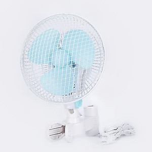 blessny 6" Grow Tent Fan Oscillating for Pole Mount 0.59-1 in, 8 Ft Long Cord Small Clip-on Fan for Home Growing, 20W 2-Speeds 39dB Quiet with Heavy Duty Clamp