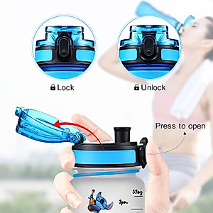 34HD Blue Replacement Lid and White Filter 32OZ Water Bottle, Leakproof with Silicone Sealing Ring, Lids Covers for 3.54in Diameter Water Bottle