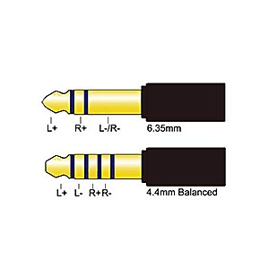 Youkamoo [ 1/4" TRS 6.35mm Male ] 6.35mm Male to 4.4mm Female 8 Core Silver Plated Headphone Earphone Audio Adapter Cable New in Box 6.35mm Stereo to 4.4mm Balanced [ 4.4mm Female ]