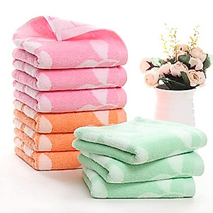 Pidada Hand Towels Set of 2 Leaves Floral Pattern Soft Absorbent Towel for Bathroom 13.4 x 29.1 Inch (Orange)