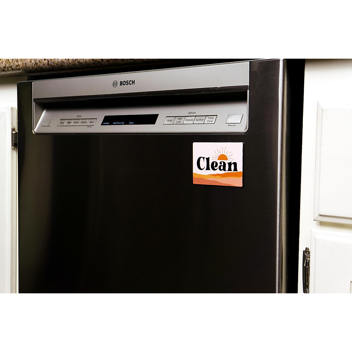 Boho Decor Dishwasher Magnet Clean Dirty Sign, Strong Clean Dirty Magnet for Dishwasher, Universal Dirty Clean Dishwasher Magnet Indicator for Kitchen Organization, Refrigerator Dish Wash Sign Magnet