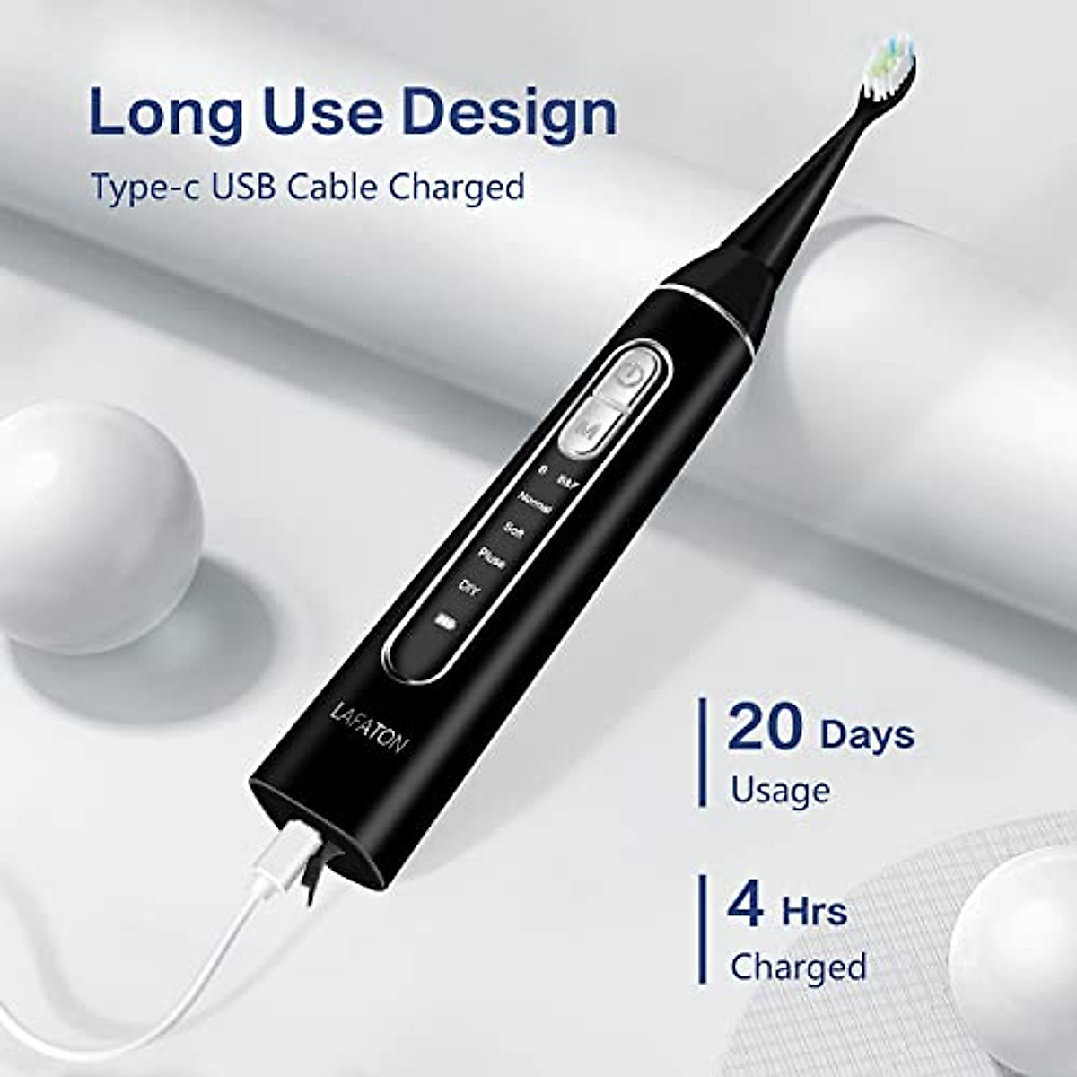 LAFATON 2 in 1 toothcleaner,Electric Toothbrush with Water Flosser Combo in One，Rechargeable Sonic Flossing Toothbrush with 3 Teeth Cleansing Ways,Waterproof Dental Oral Irrigator for Oral Care