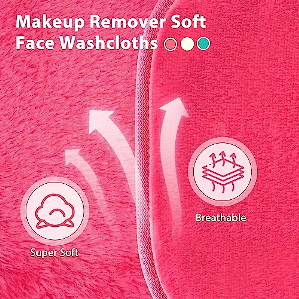 NATWAG | Reusable Update Makeup Removing Microfiber Cloth for Sensitive Skin | Washable Makeup Remover Towels | Natural Facial Cleansing Towels (6”x 6”, 12 Pack/Pink)