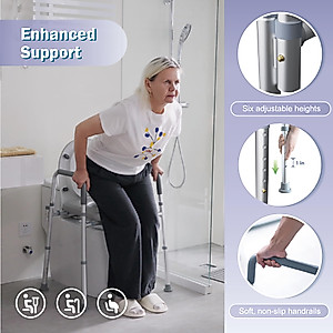 Eillion Raised Toilet Seat with Handles for Elderly Toilet Seat Risers for Seniors, Bedside Toilet Chairs for Seniors with Arms, Adjustable Height Handicap Toilet Seat with Handles over Toilet, 400lbs
