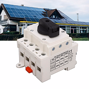 DC Isolator Switch 4P 1000V 32A, Waterproof Solar Disconnect Switch for Outdoor PV System