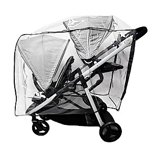 SASHA'S Rain and Wind Cover for Graco Ready2Grow LX 2.0 Double Stroller, Clear, Ventilation Holes, Maximum Coverage Made in USA (Stroller not Included)