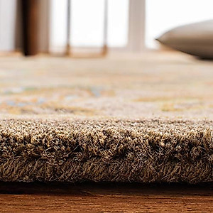 SAFAVIEH Heritage Collection Area Rug - 7'6" x 9'6", Green & Beige, Handmade Traditional Oriental Wool, Ideal for High Traffic Areas in Living Room, Bedroom (HG964A)