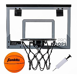 Franklin Sports Over The Door Mini LED Scoring Basketball Hoop - Slam Dunk Approved - Shatter Resistant - Accessories Included 17.75" x 12"