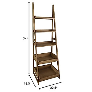 Cascade 5-Shelf Ladder Bookcase - Alpine Gray (318-827)