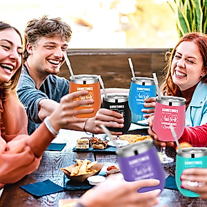 meekoo Thank You Gifts for Women Men You're Awesome Stainless Steel Insulated Tumbler Mug with Lids and Straws for Coworker Friends Appreciation Inspirational Gifts Bulk, 12 oz (Cute, 8 Pcs)