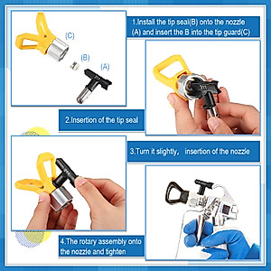 Spray Tips Reversible Spray Tip Airless Spray Nozzles for Airless Paint Spray Guns and Airless Sprayer Spraying Machine (10 Pieces,109, 209, 211, 311, 315, 415, 417, 515, 517, 621)