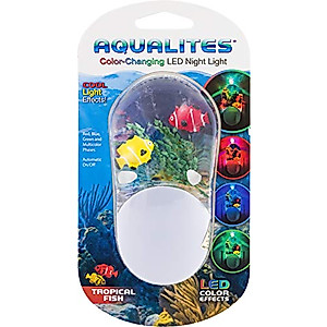 Jasco Tropical Aqualites LED Night, Plug-in, Color Changing, Light Sensing, Auto On/Off, Energy Efficient, Features Soothing Oceanic Image of Coral Reef and Clown Fish, 10908
