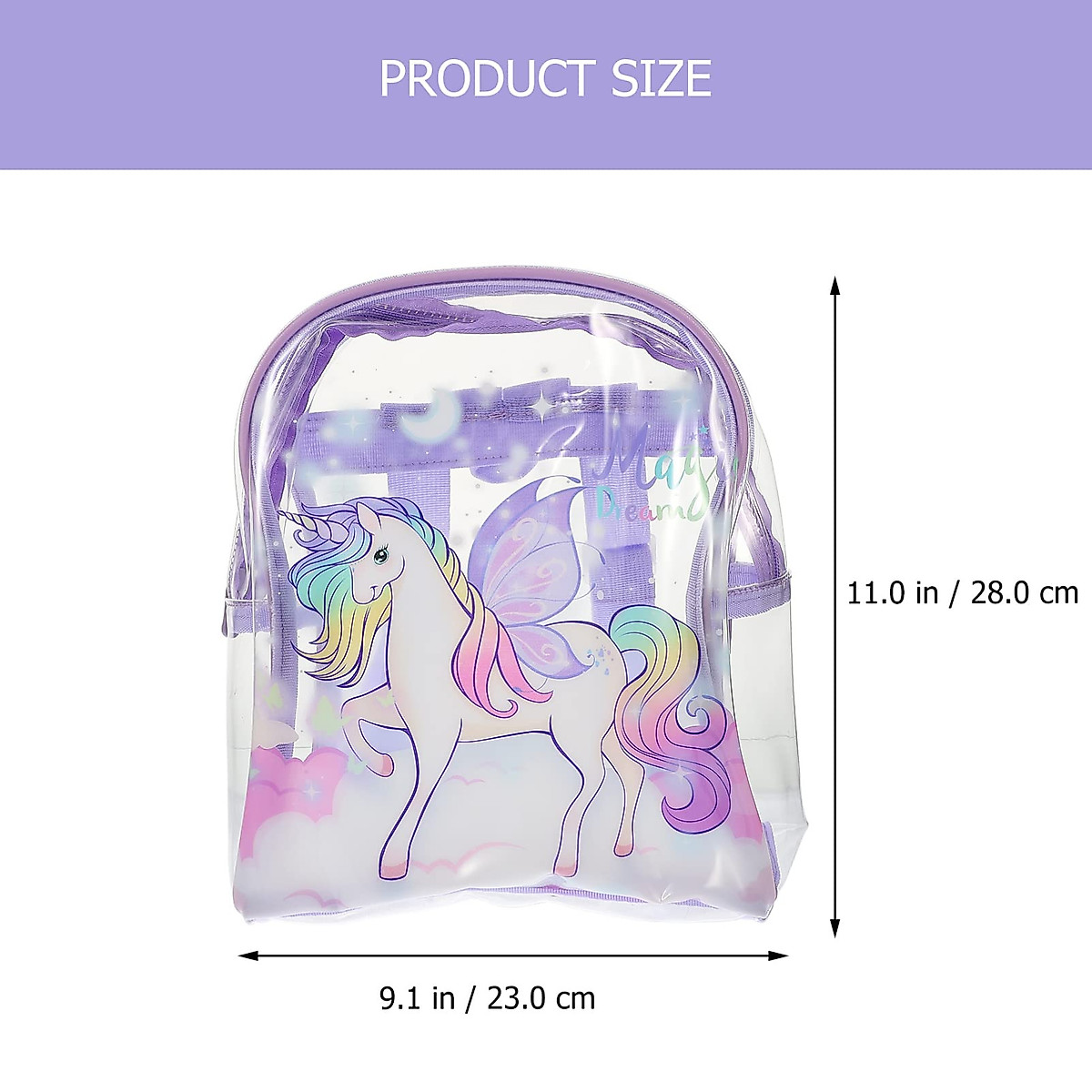 Unicorn Backpack See Through Backpack Unicorn Clear Bag Purple Clear Backpack Clear Mini Backpack Casual Daypacks Festival Bag for Girls