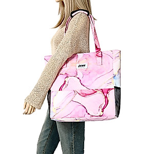 SHWN original pink marble waterproof shoulder bag, suitable for gym beach travel daily bag upgrade version