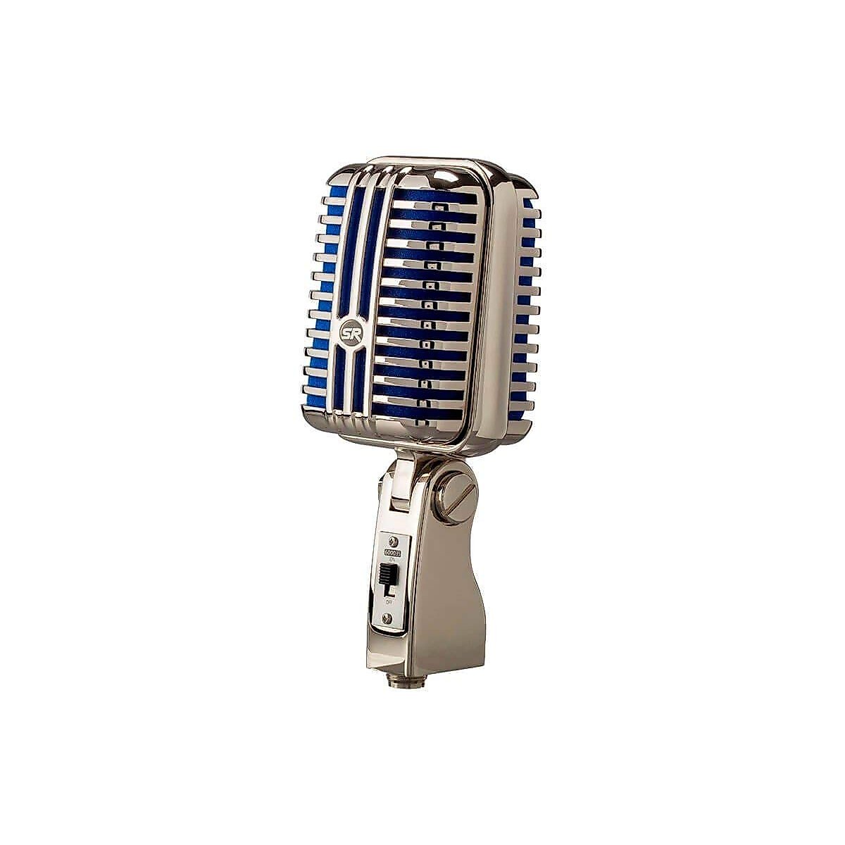 Monoprice Memphis Blue Classic Dynamic Microphone - Unidirectional, Retro-Style with Pop-Free On/Off Switch and Protective Case - Stage Right Series