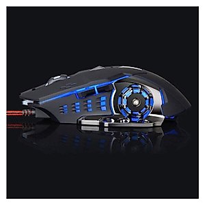 RGB Gaming Keyboard and Backlit Mouse and Het Combo USB Wired Backlit Keyboard LED Gaming Keyboard Mouse Set Het with Microphone for Laptop PC Computer Game and Work