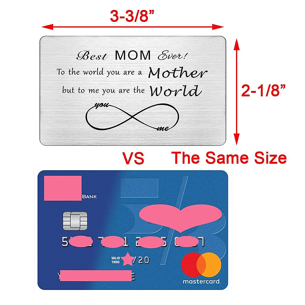 FALOGIJE Best Mom Ever Wallet Card - To The World You Are A Mother - Birthday Card for Mom, Christmas