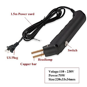 Pakowin Plastic Welder, 70W Hot Stapler Plastic Repair Kit with LED Light and 205 Staples, Plastic Parts Mending Tool