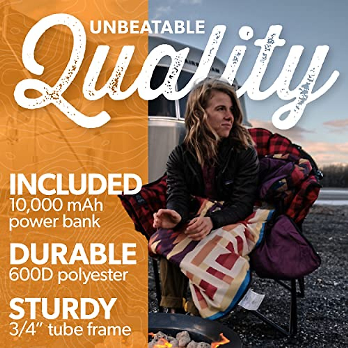 Kuma Outdoor Gear Lazy Bear Heated Chair 1, Red Plaid